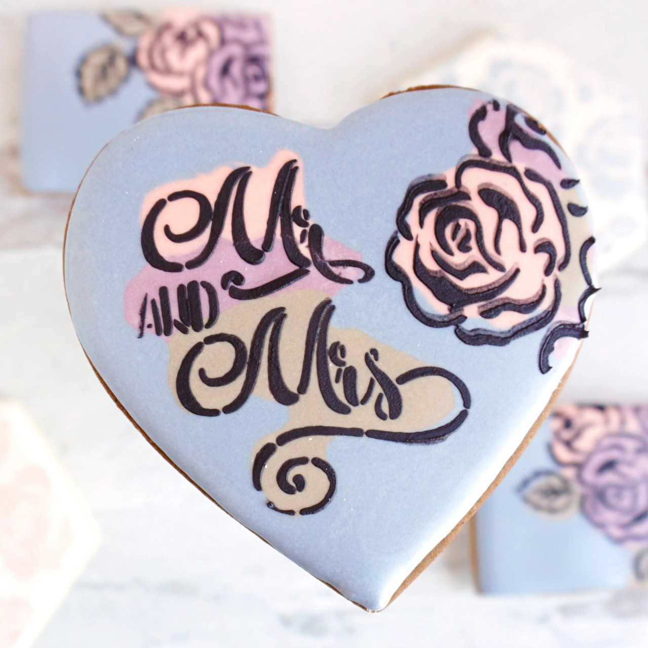 Mr & Mrs Handwritten Stencil - Christines Molds