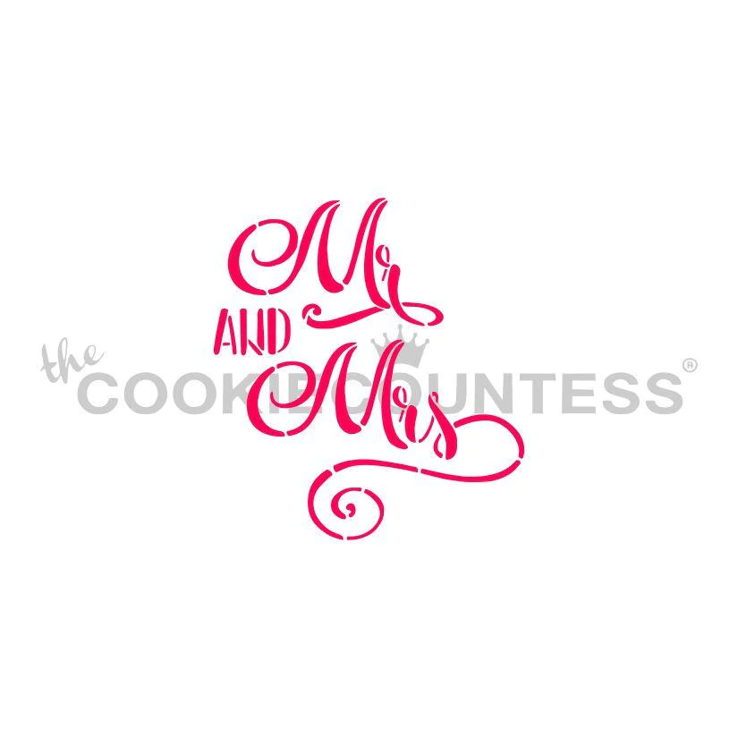Mr & Mrs Handwritten Stencil - Christines Molds