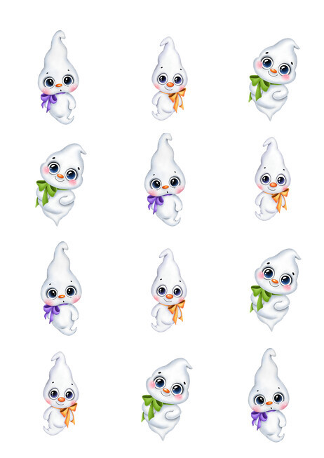 Ghost cute edible image - Christines Molds
