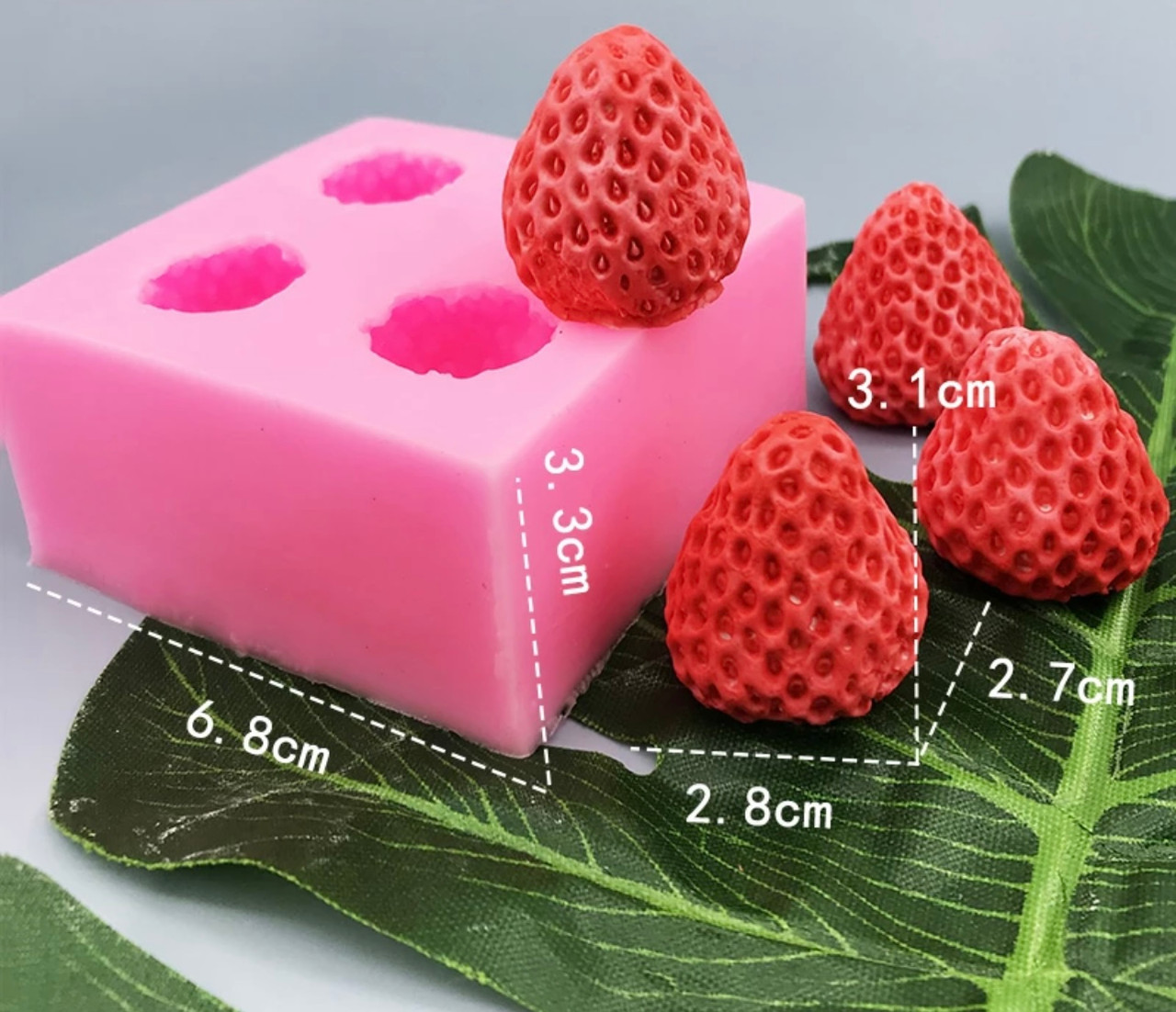 Strawberry 3d mold Silicone Mold - Christines Molds