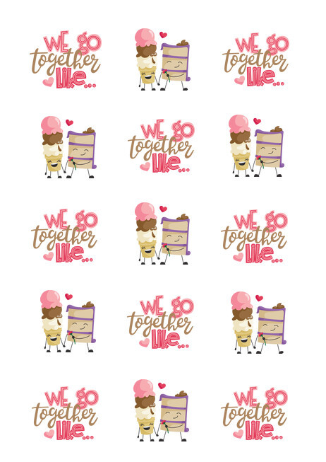 Ice cream and Cake We go together like edible image Em298 - Christines ...