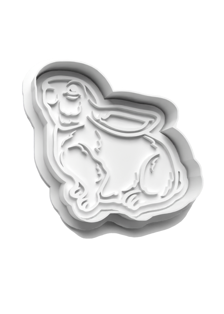 Bunny Rabbit stamp and cookie cutter - cc124 - Christines Molds