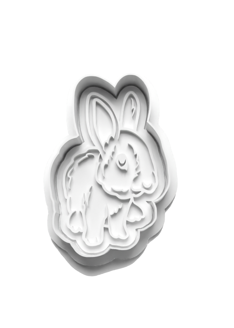 Bunny Rabbit stamp and cookie cutter - cc127 - Christines Molds