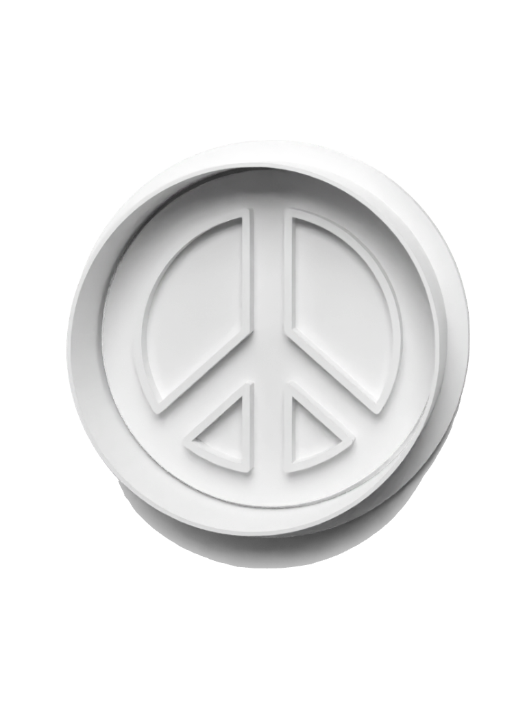 Peace Round retro stamp and cookie cutter - Christines Molds