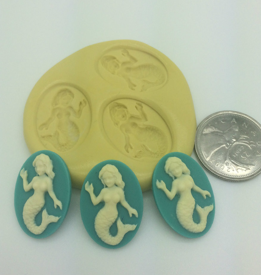 Mini Mermaid Cameo Silicone Mold - Christines Molds