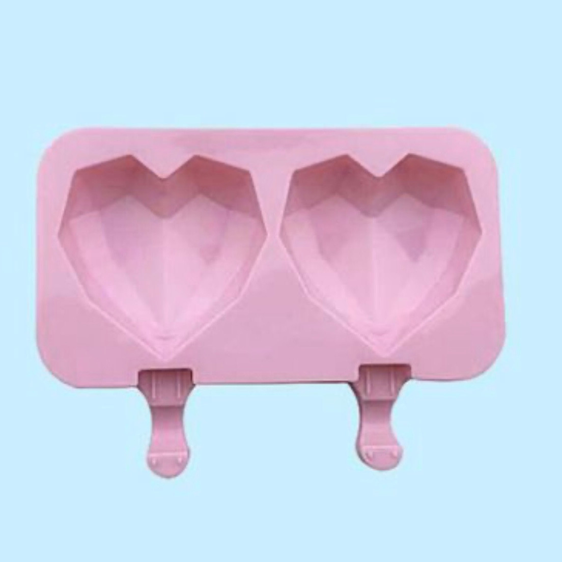 Geometric Heart Popsicle Cake Slice Ice Cream Silicone Mold ...