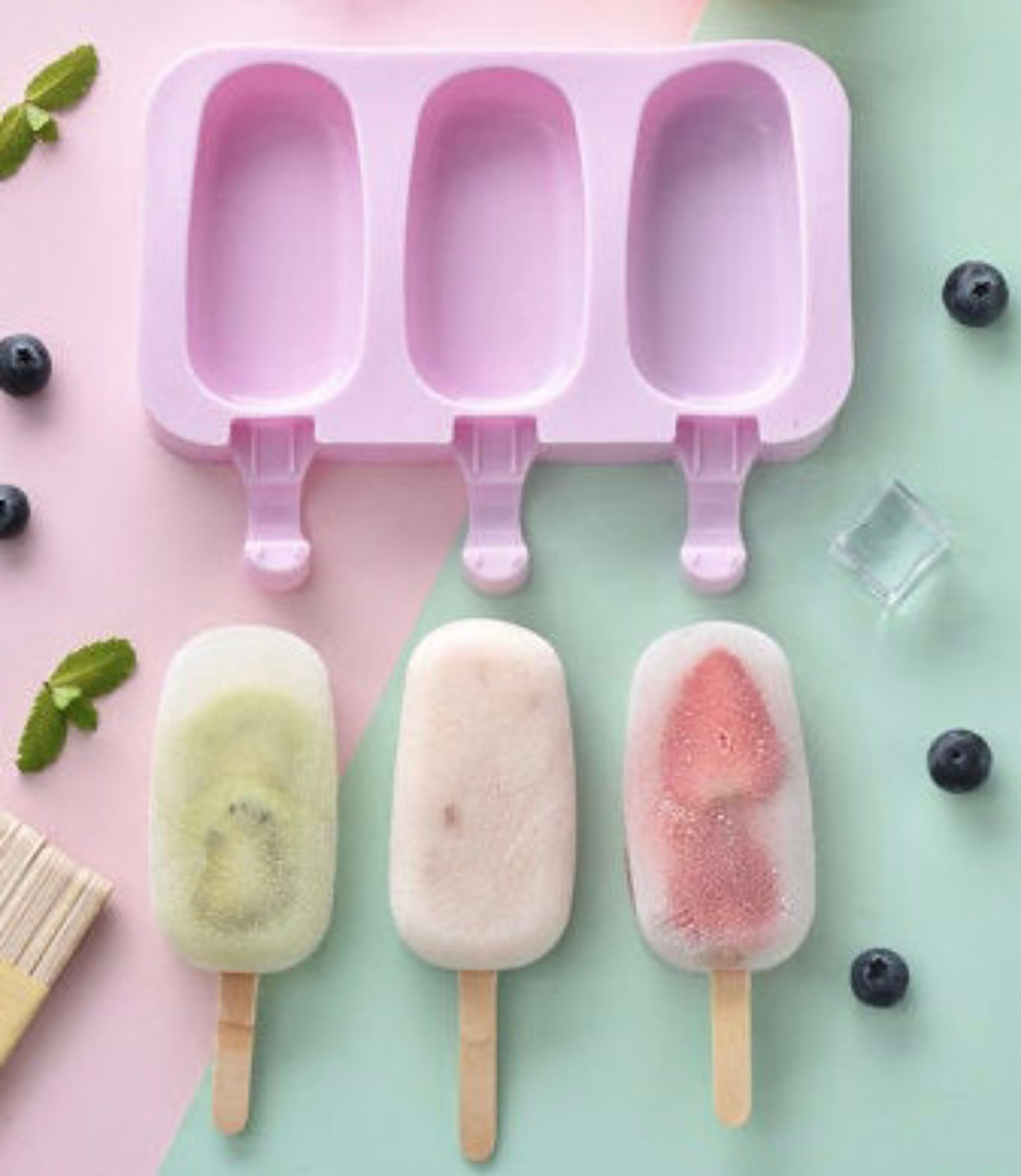 Geometric Heart Popsicle Cake Slice Ice Cream Silicone Mold ...