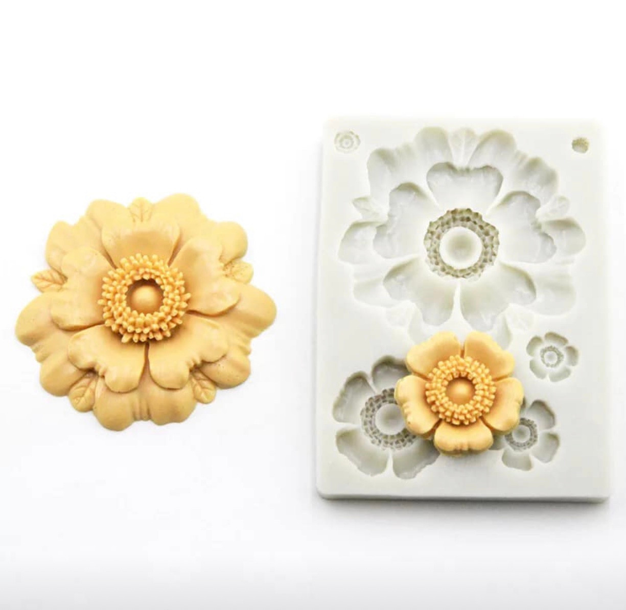 Rose with Stem Silicone Mold Set - Christines Molds