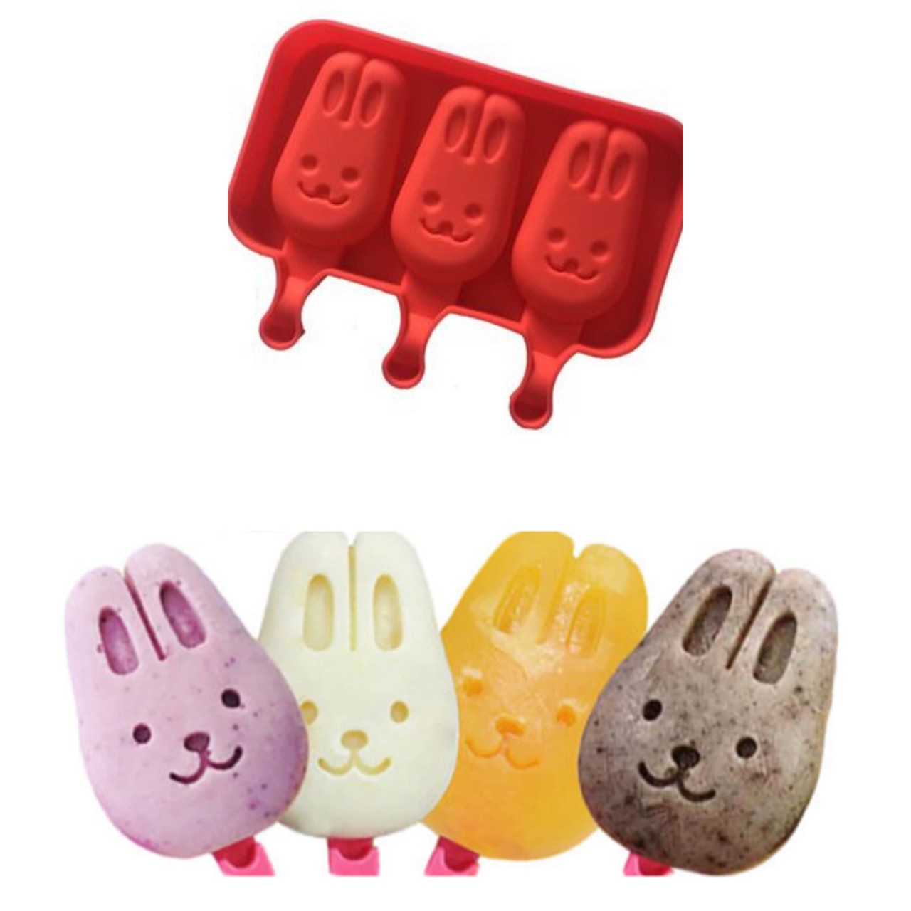 Geometric Heart Popsicle Cake Slice Ice Cream Silicone Mold ...