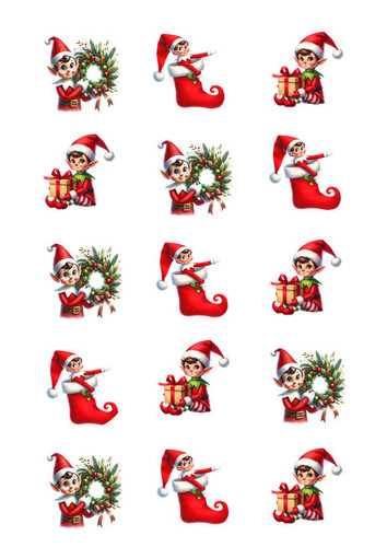 Elf Christmas edible image - em918 - Christines Molds