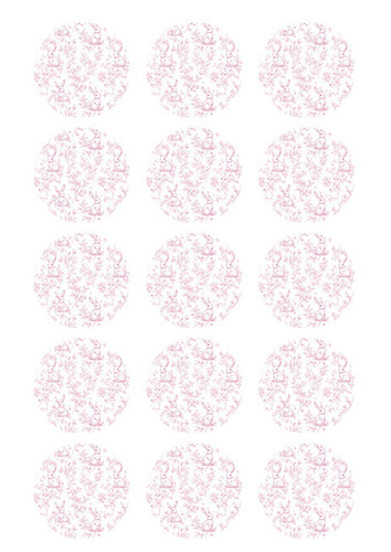 Rabbit pink Easter Chinoiserie Pink Toile Image edible image -em1062 ...