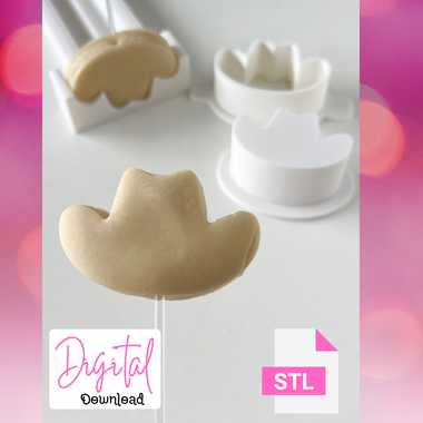 Digital Download Cowboy Hat plunger mold with stand / tray STL FILE ...