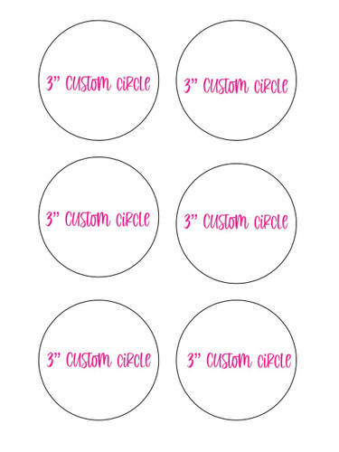 Custom Edible Icing Sheet 3" circles - Christines Molds