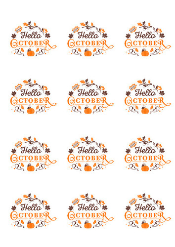 Hello October Edible image - Christines Molds