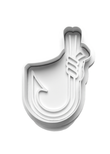 Fishing Hook stamp and cookie cutter - Christines Molds