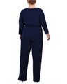 NY Collection Womens Plus Size 3/4 Sleeve Belted Jumpsuit Bealls Florida