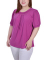 Buy Ny Collection, NY Collection Plus Short Puff Sleeve Sheer Inset Top ...