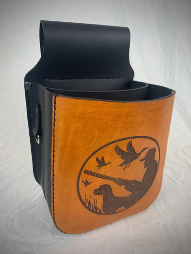 Leather Divided Shell Pouch - Flies it Dies
