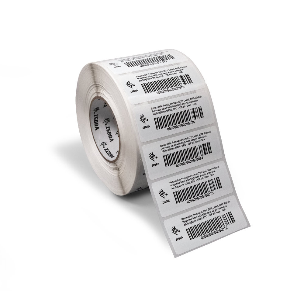 Zebra 3.88" x 1.31" Returnable Transport Item M830 RFID Label | For ...