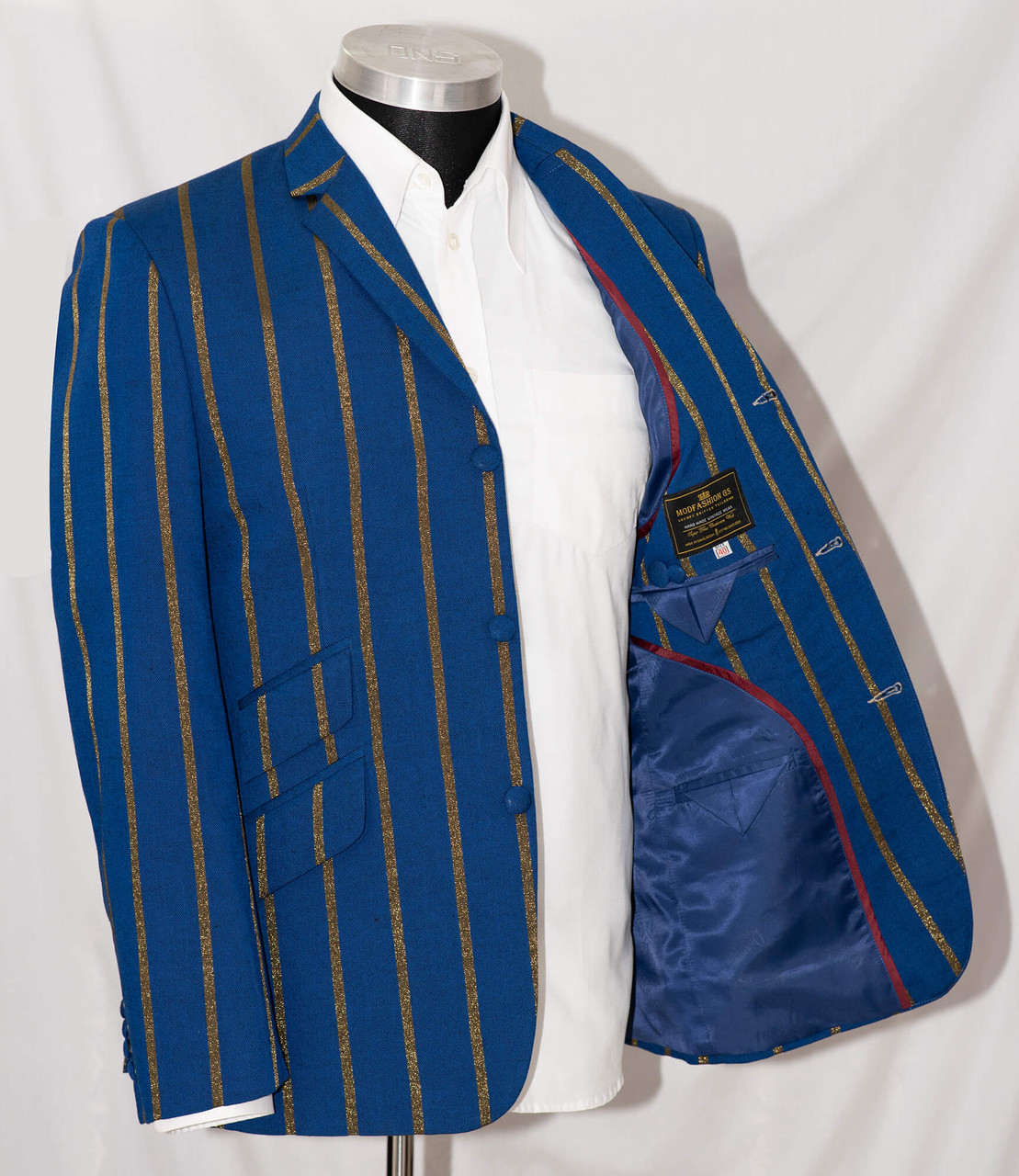 Gold stripe in blue boating blazer 60's