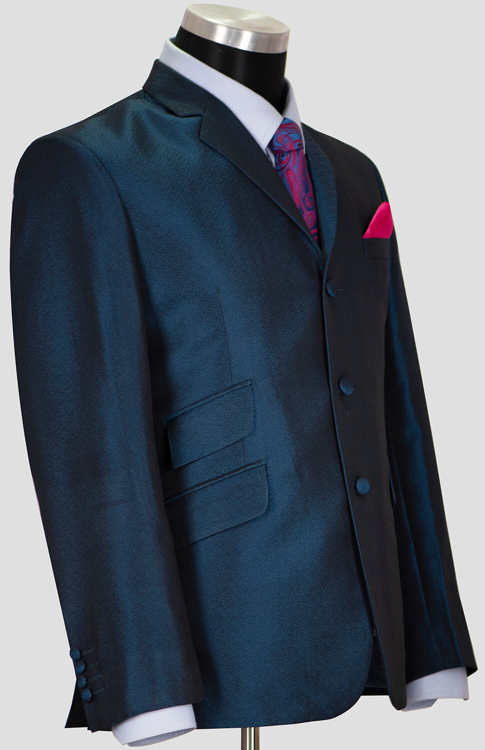 Tailored Jimmy 1960s teal tonic suit for men