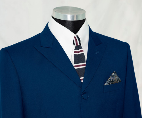 Paul Weller Four Buttons Yale Blue Mod Suit with Peak Lapels 1960's