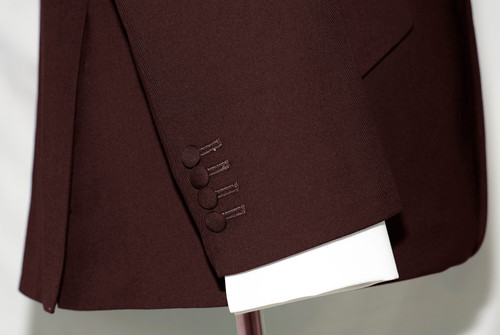 Paul Weller Four Buttons Chocolate Brown Mod Suit with Peak Lapels 1960's