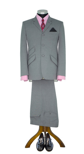 Tailored 1960's Mod Paul Weller light grey 1960's mod suit