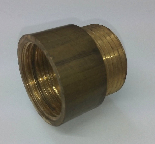 Socket Nipple, Brass, 1" Male to 1" Female Connection, Straight Threaded