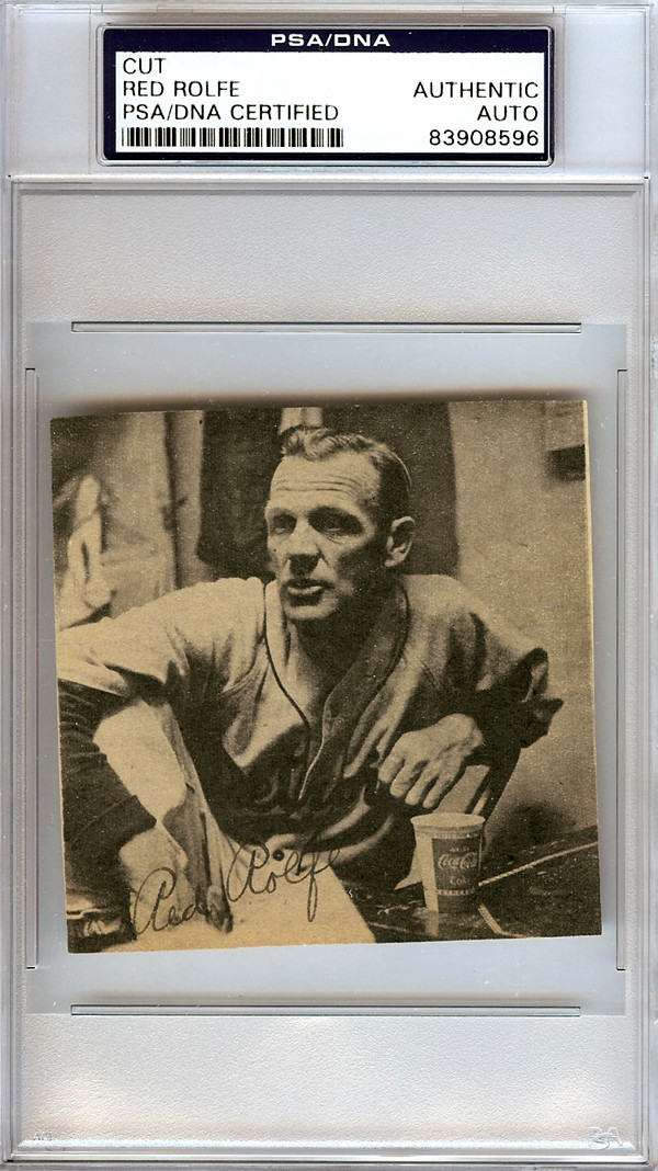 Red Rolfe Autographed 3x3 Newspaper Page Photo Detroit Tigers PSA/DNA ...