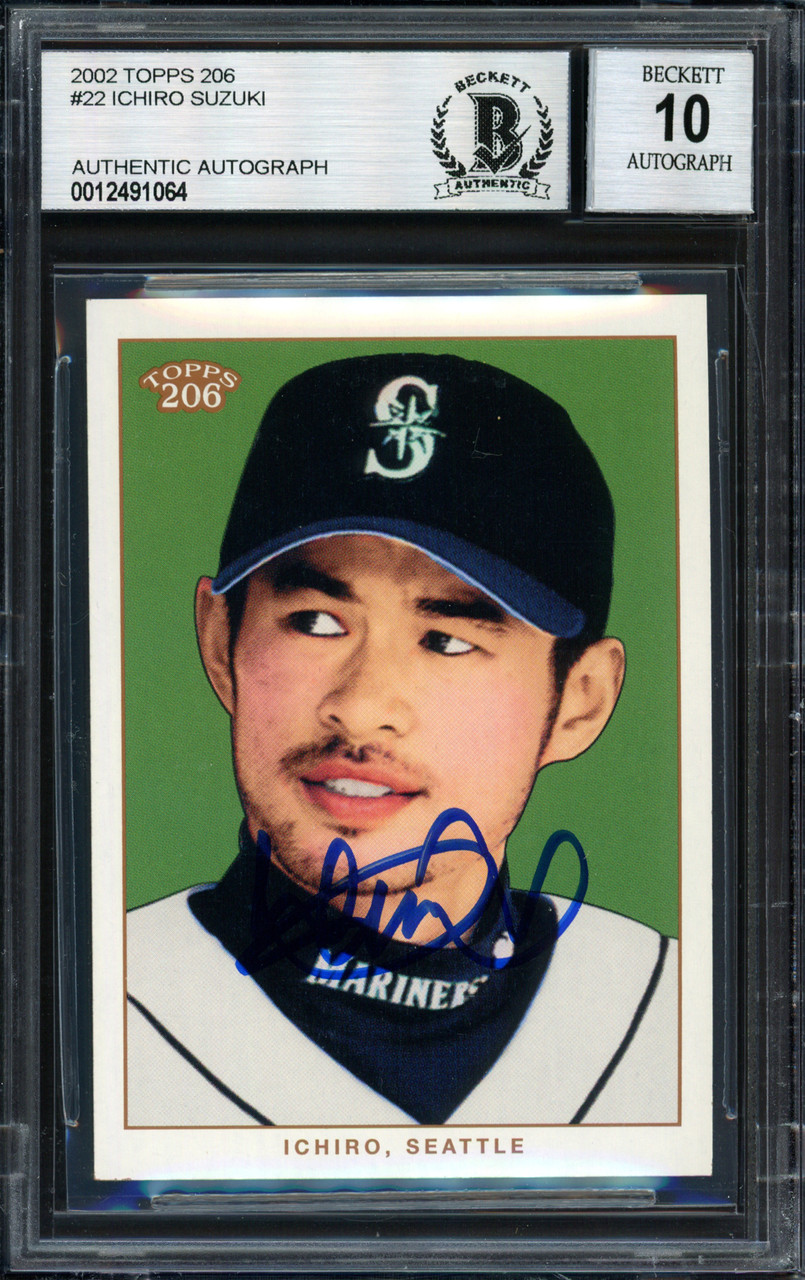 Ichiro Suzuki Autographed 2002 Topps 206 Card #22 Seattle Mariners Auto ...