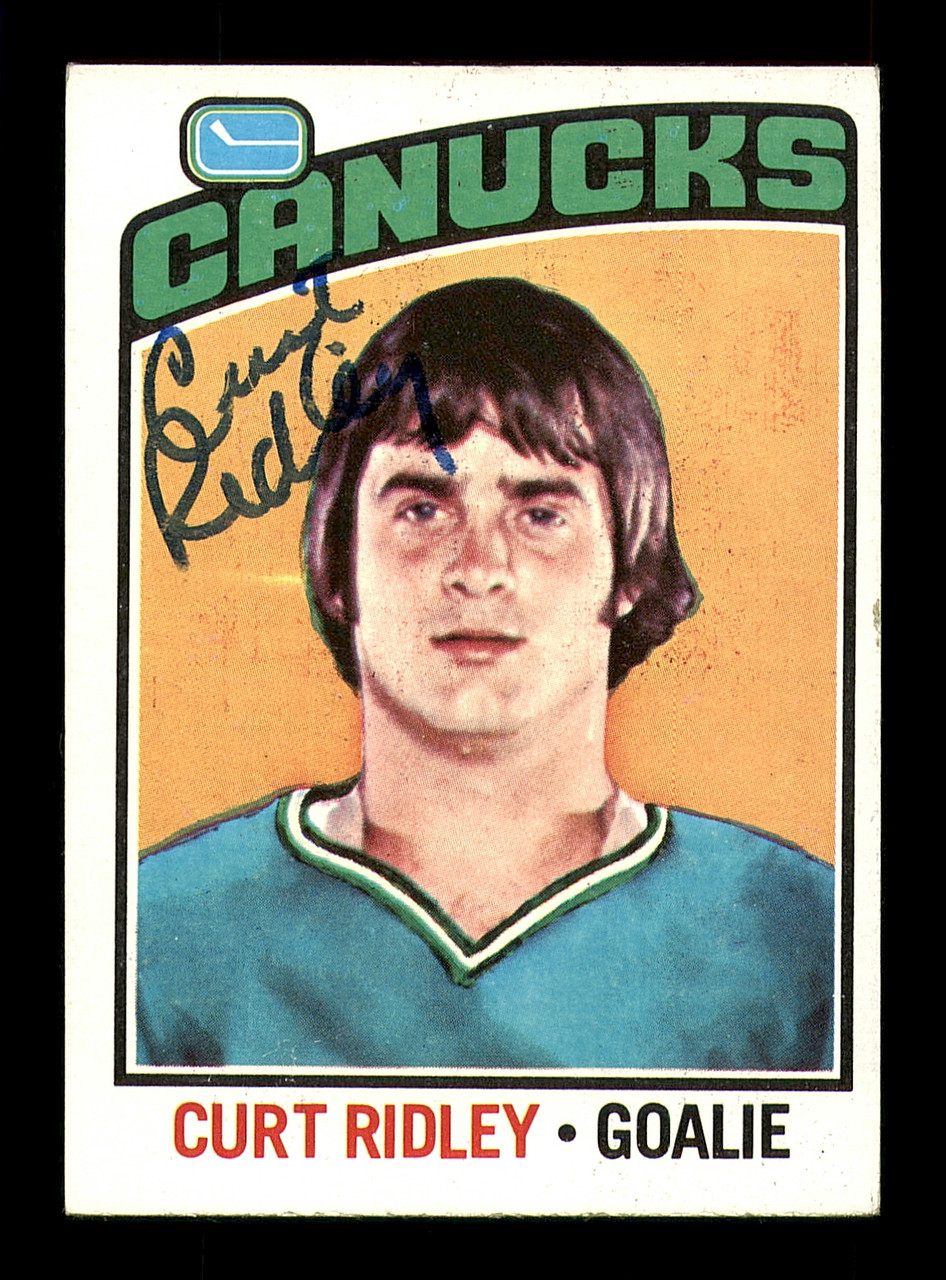 Curt Ridley Autographed 1976-77 Topps Rookie Card #197 Vancouver ...