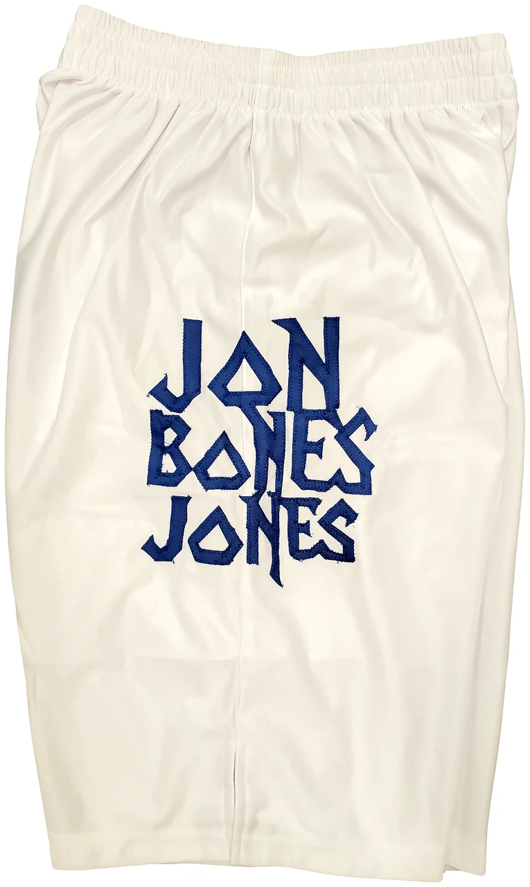 Jon Bones Jones Autographed White Boxing Trunks Beckett BAS QR Stock ...