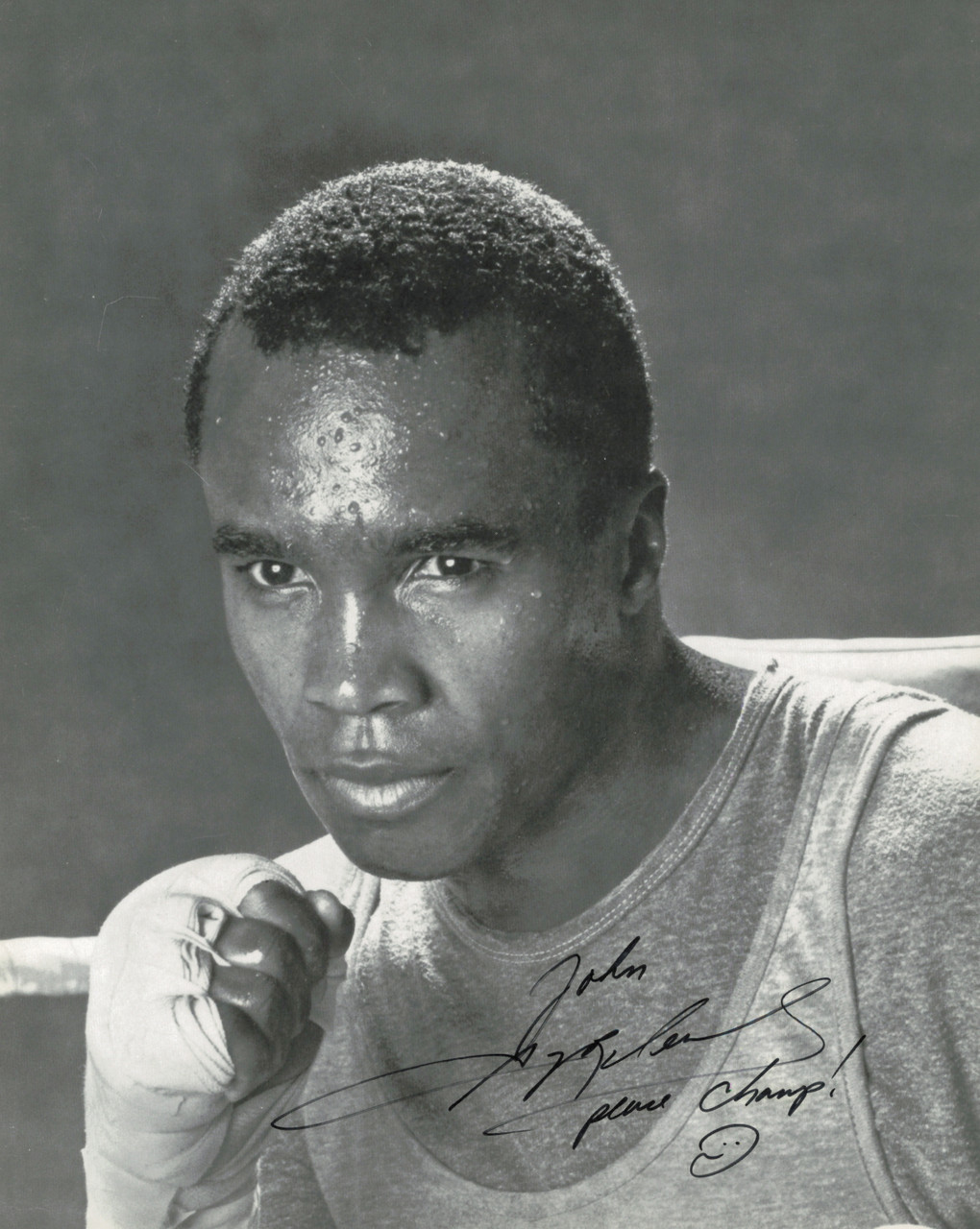 Sugar Ray Leonard Autographed 8x10 Photo "John" SKU #247267 - Mill ...