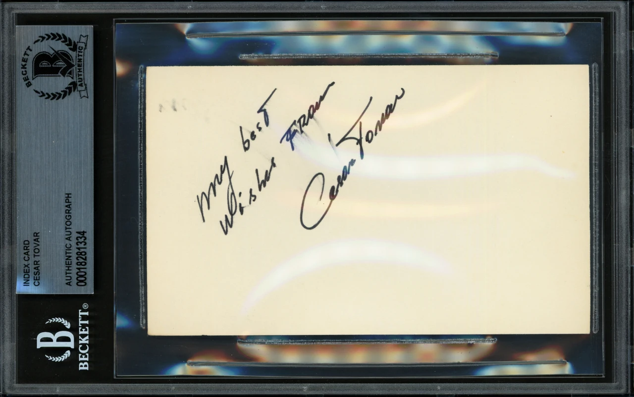 Cesar Tovar Autographed 3x5 Index Card Minnesota Twins Beckett BAS ...