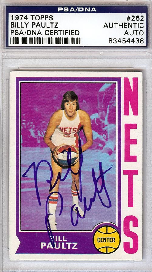 Billy Paultz Autographed 1974 Topps Card #262 New York Nets PSA/DNA ...