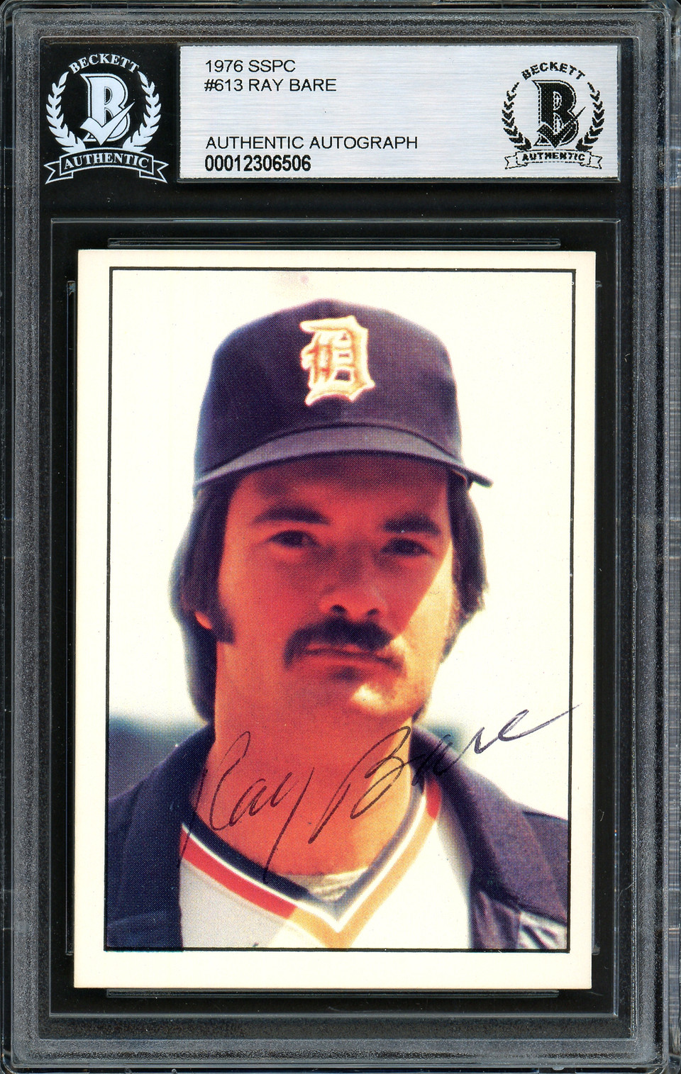 Ray Bare Autographed 1976 SSPC Card #613 Detroit Tigers Beckett BAS ...
