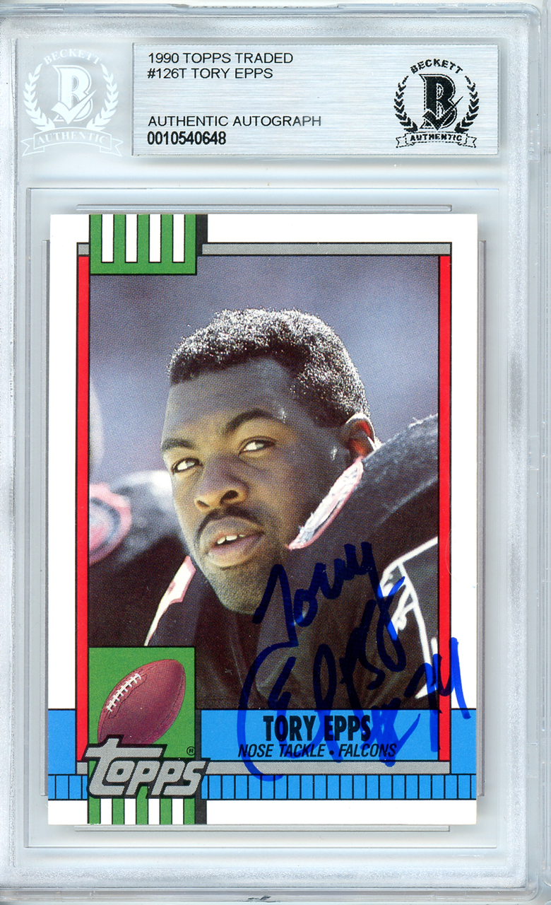 Tory Epps Autographed 1990 Topps Rookie Card #126T Atlanta Falcons ...