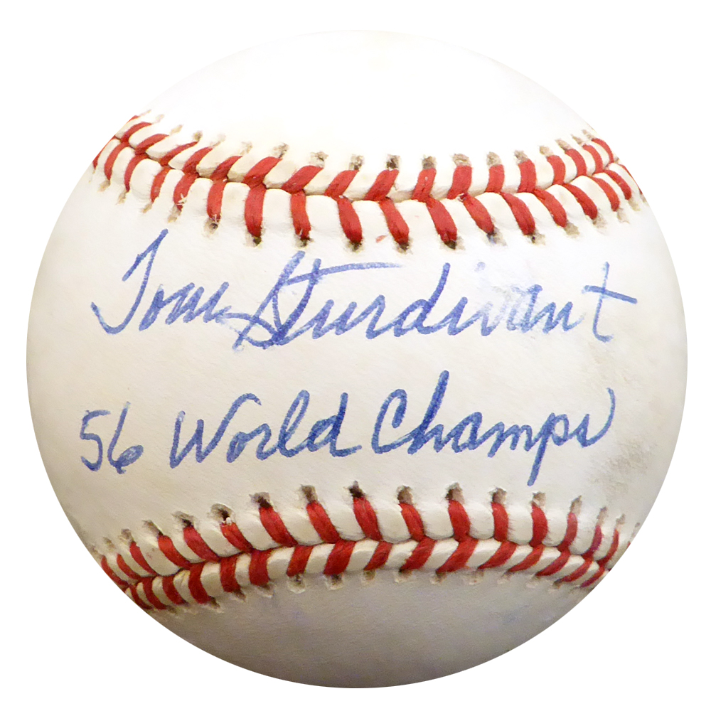 Tom Sturdivant Autographed Official AL Baseball New York Yankees "56 ...