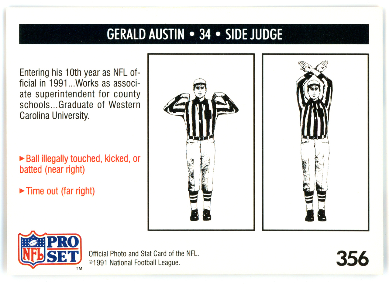 Gerald Austin Autographed 1991 Pro Set Card #356 NFL Official SKU ...