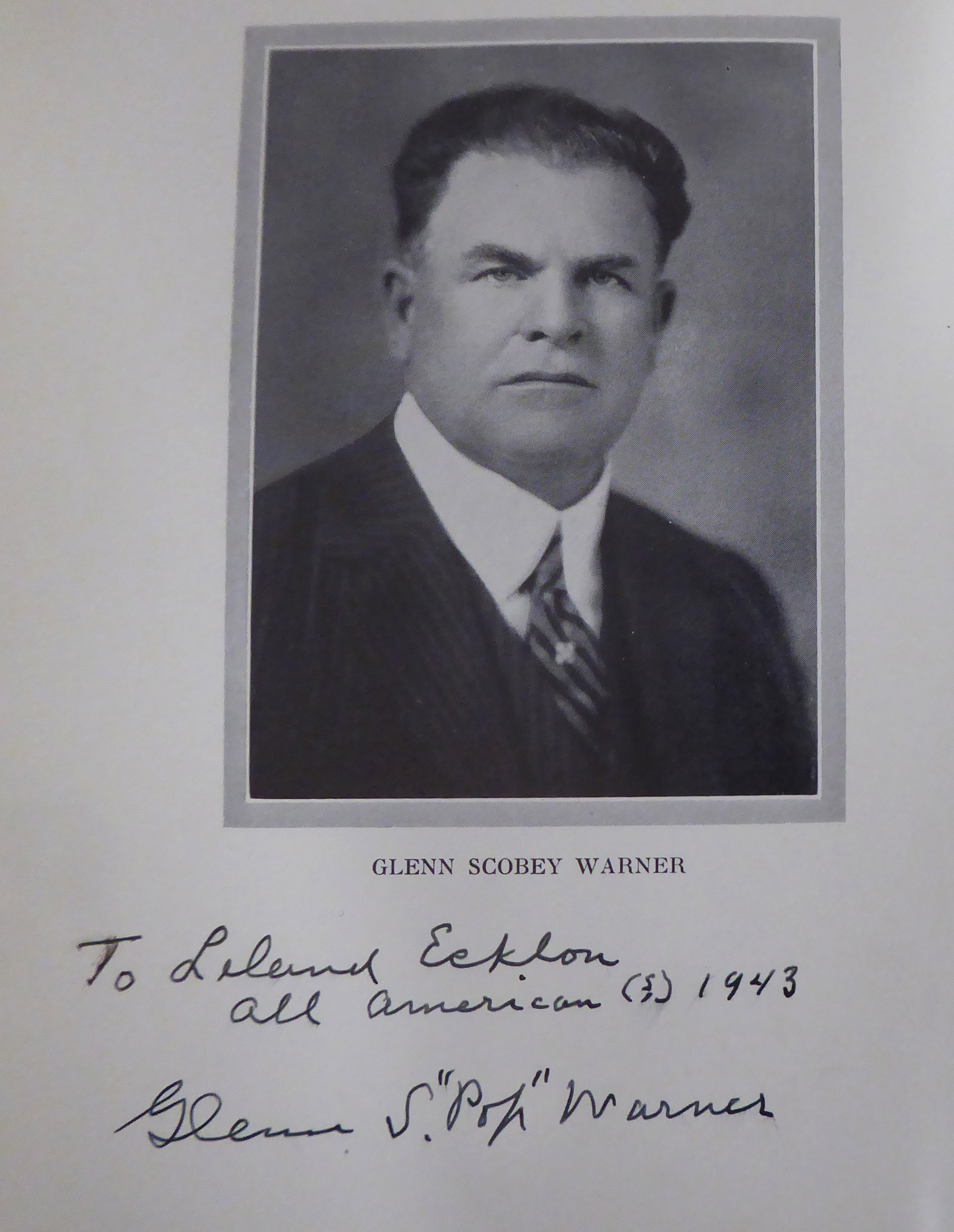 Glenn "Pop" Warner Autographed 1927 1st Edition Football for Coaches ...
