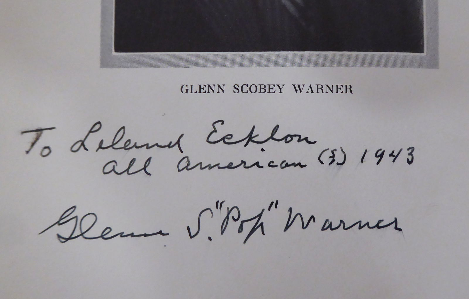 Glenn "Pop" Warner Autographed 1927 1st Edition Football for Coaches ...