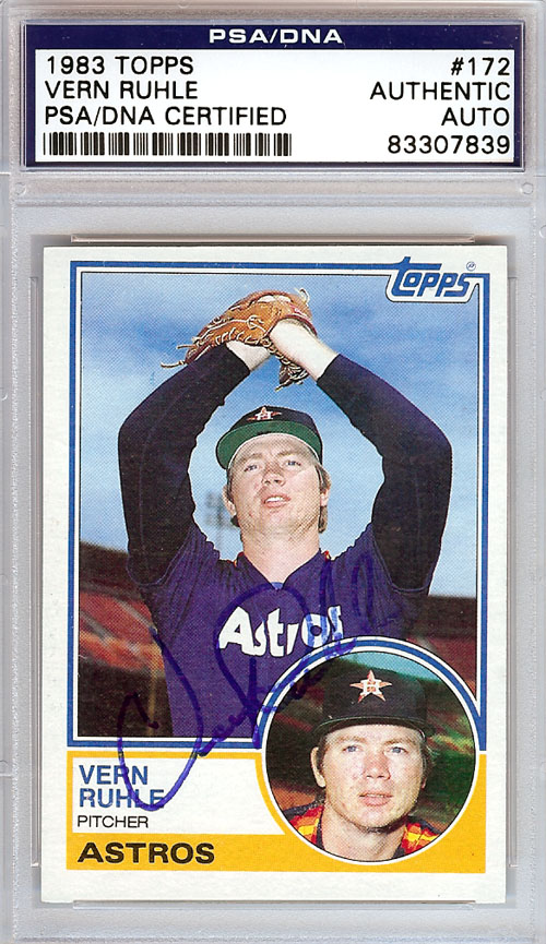 Vern Ruhle Autographed 1983 Topps Card #172 Houston Astros PSA/DNA ...