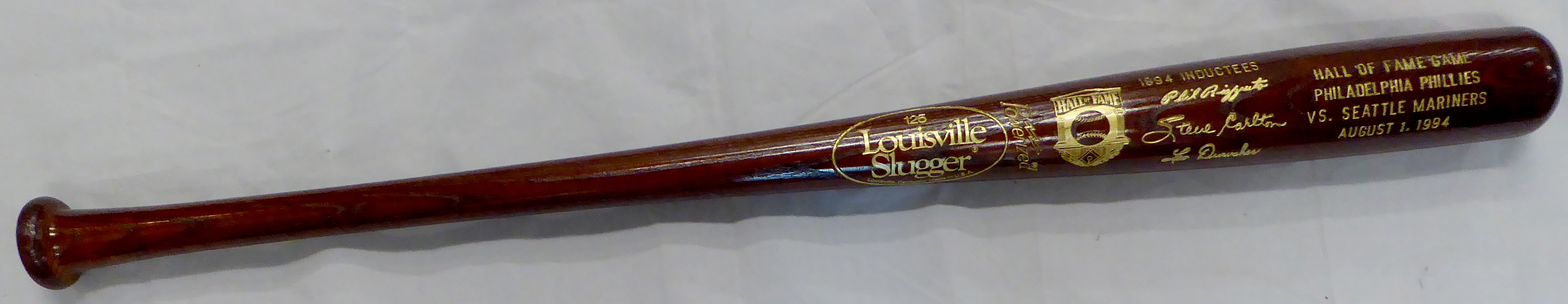 Unsigned 1994 Baseball Hall of Fame Induction Bat Phil Rizzuto, Steve ...