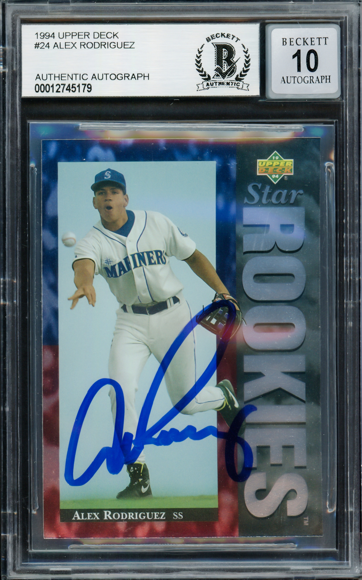 Alex Rodriguez Autographed 1994 Upper Deck Rookie Card #24 Seattle ...