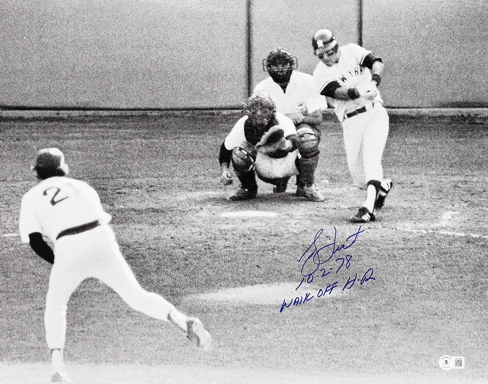 Bucky Dent Autographed 16x20 Photo New York Yankees "10-2-78 Walk Off ...
