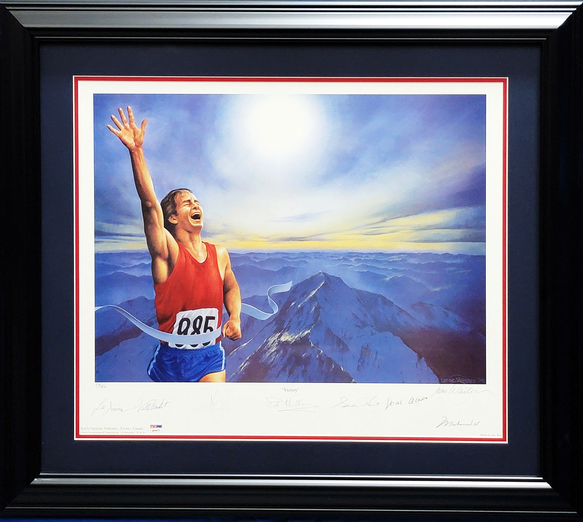 Victory Autographed Framed 19x22 Lithograph Photo With 7 Signatures ...