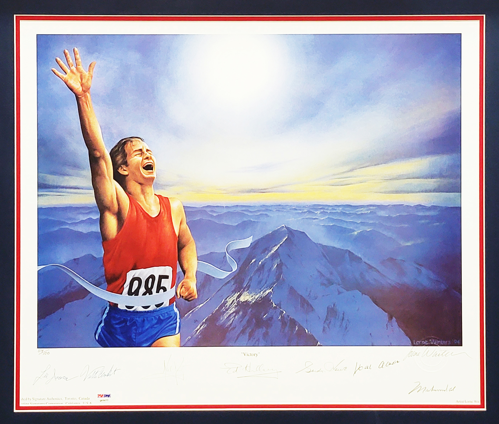 Victory Autographed Framed 19x22 Lithograph Photo With 7 Signatures ...
