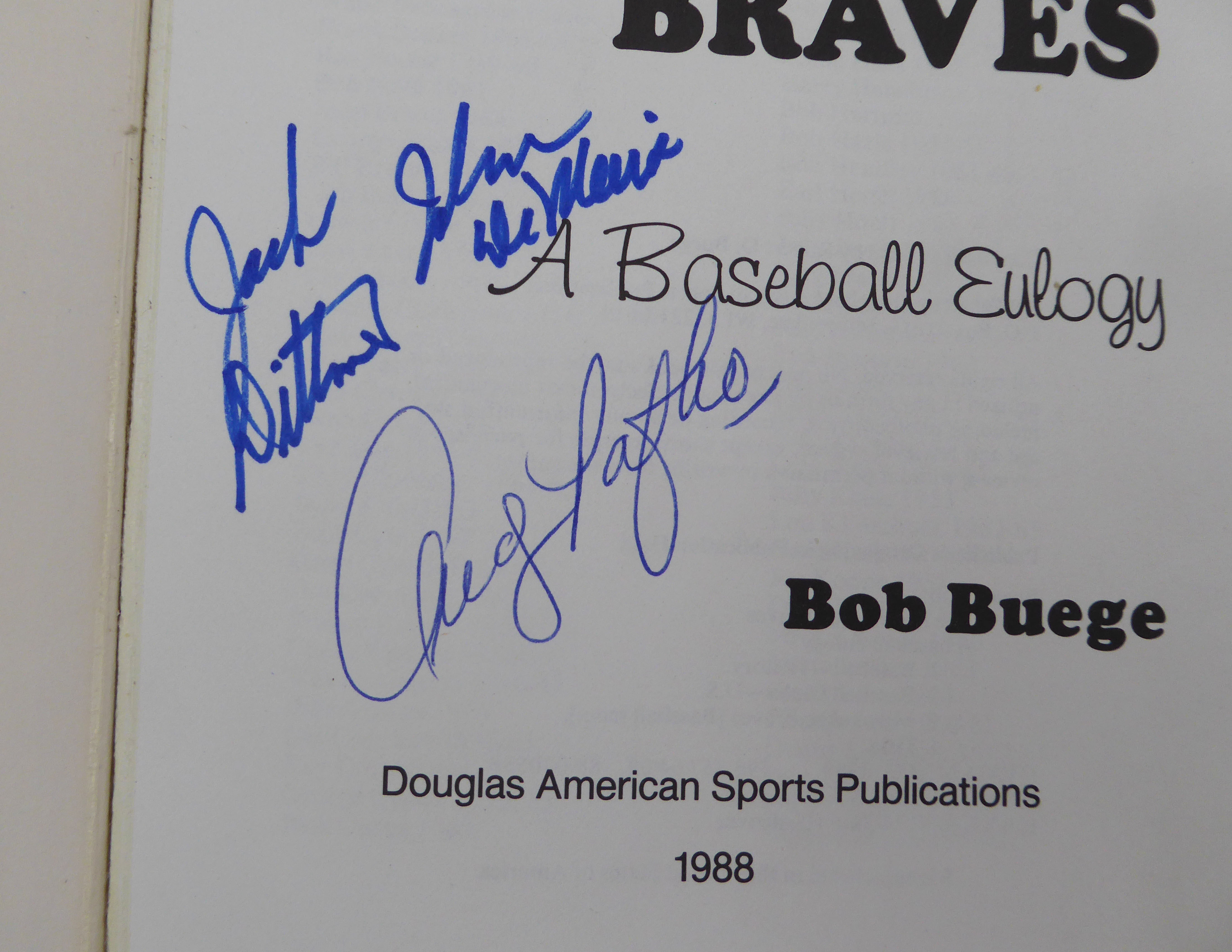 Milwaukee Braves Autographed Book With 5 Signatures SKU #215610 - Mill ...