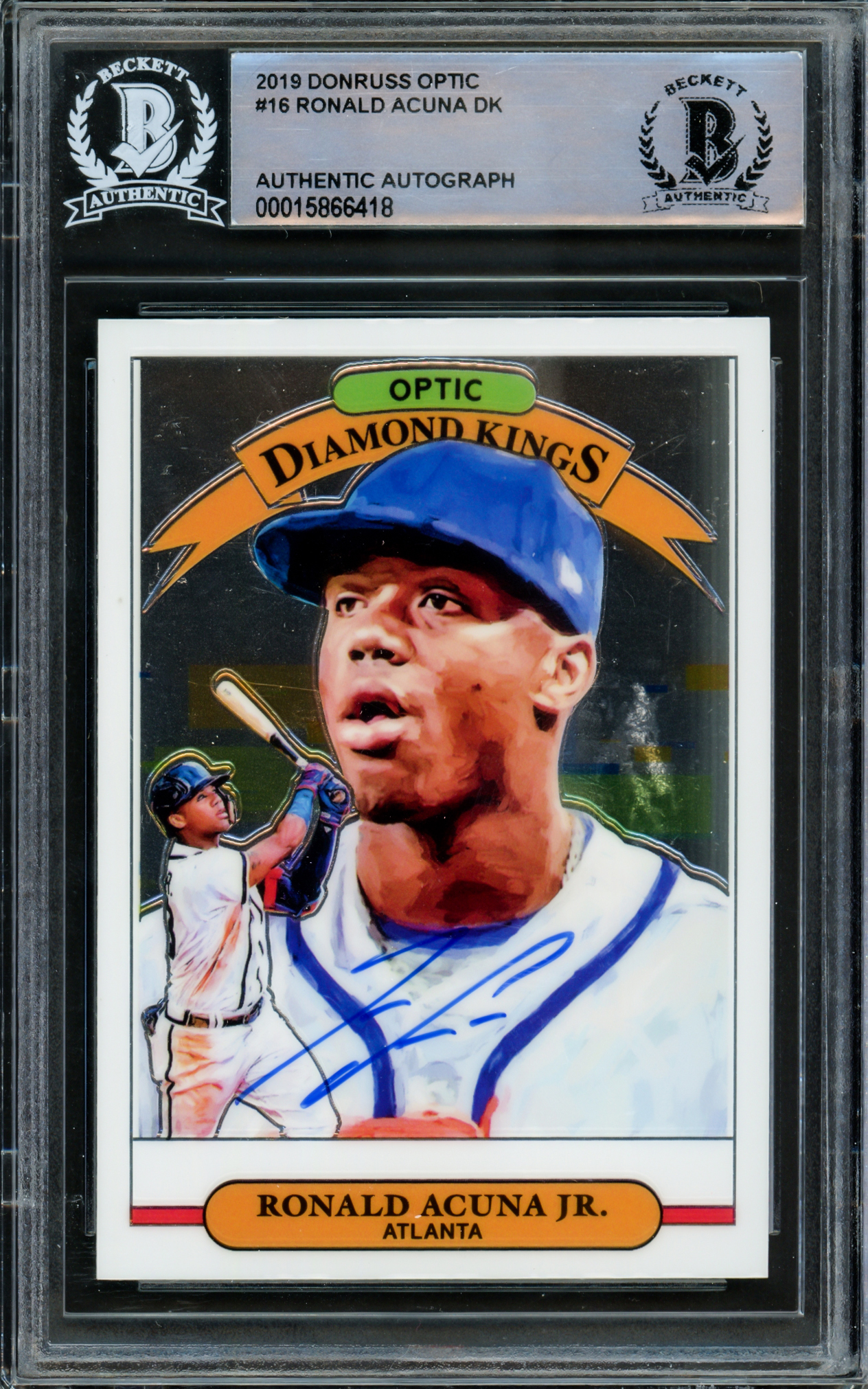 Ronald Acuna Jr. Autographed 2019 Donruss Optic Diamond Kings Card #16 ...